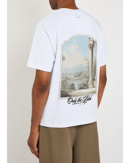 Only the Blind Echoes Of Angels Embroidered Cotton T-Shirt in White for ...