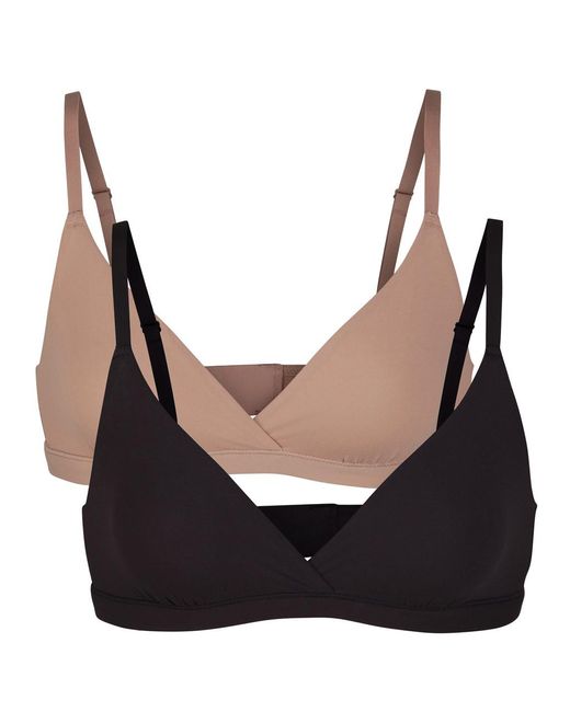 Skims Stretch-Jersey Crossover Bralette in Black | Lyst UK