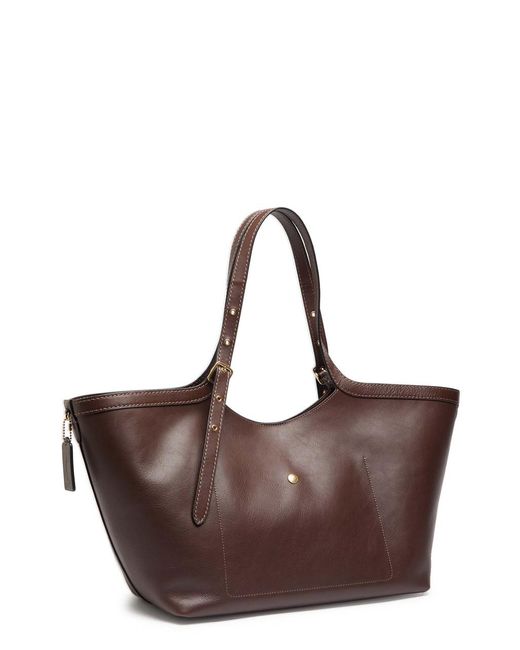 COACH Gramercy Grained Leather Tote in Brown | Lyst