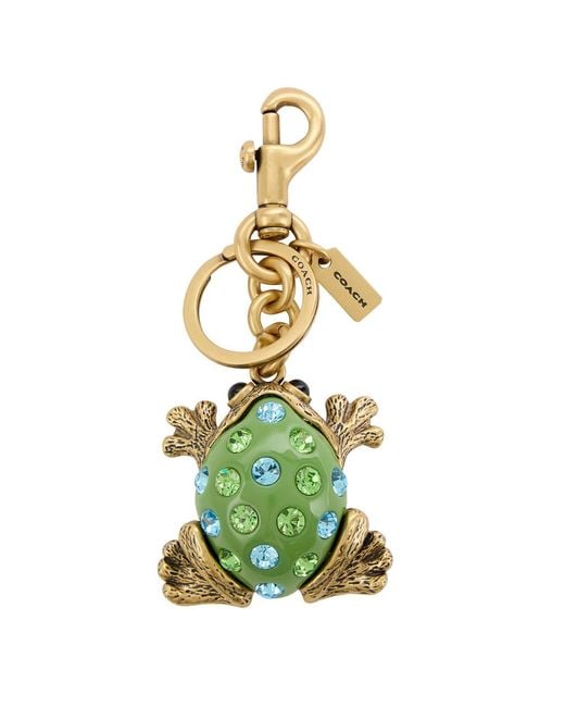 COACH Frog Crystal-Embellished Bag Charm in Green | Lyst UK