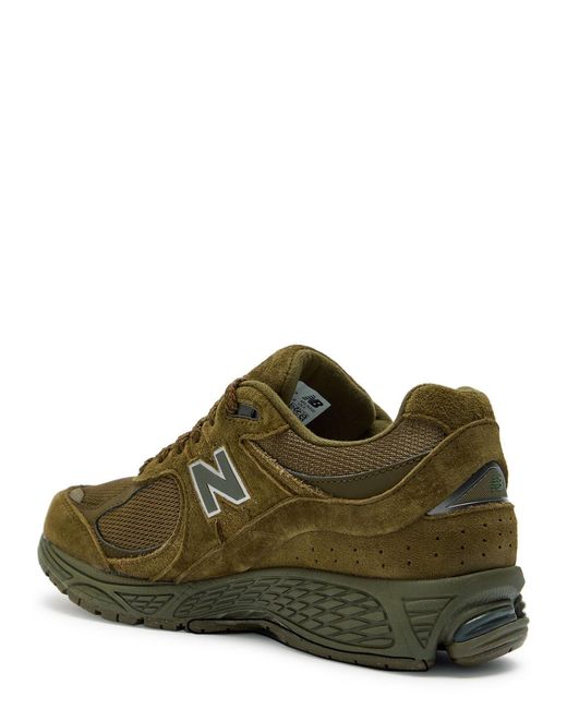 New Balance 2002R Panelled Suede And Mesh-Knit Sneakers in Green | Lyst
