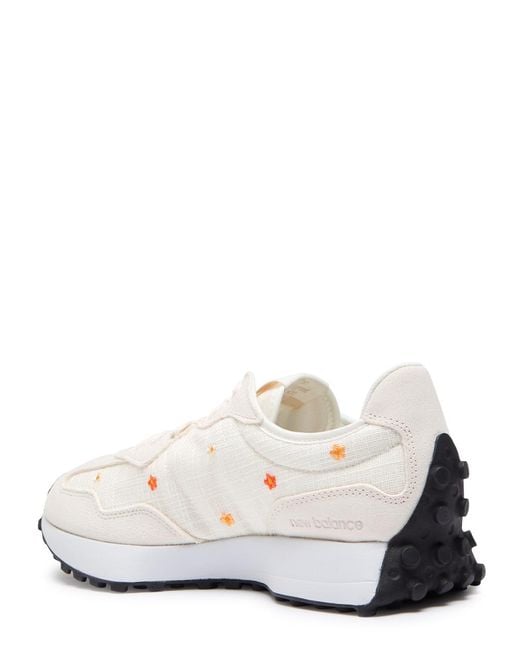 New Balance 327 Flower Panelled Canvas Sneakers in White | Lyst