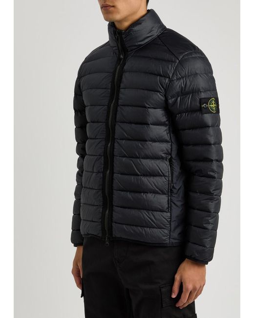 Stone Island Loom Woven Chambers Quilted Nylon Jacket in Black for Men ...