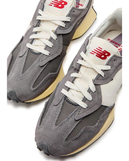 New Balance 327 Panelled Mesh Sneakers in White | Lyst