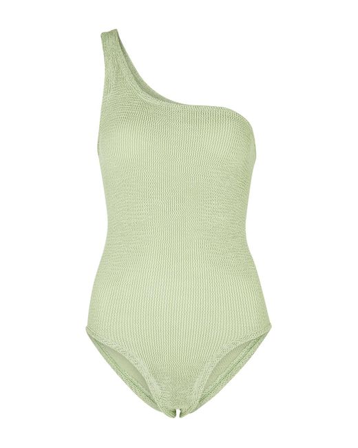 Hunza G Synthetic Nancy Sage One-shoulder Seersucker Swimsuit in Green ... Hunza G Synthetic Nancy Sage One-shoulder Seersucker Swimsuit in Green ...