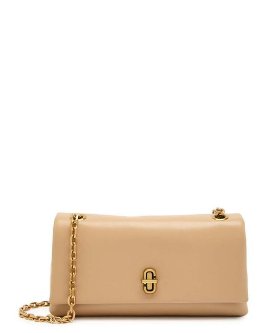 Marc Jacobs The Dual Chain Mini Leather Shoulder Bag in Natural | Lyst