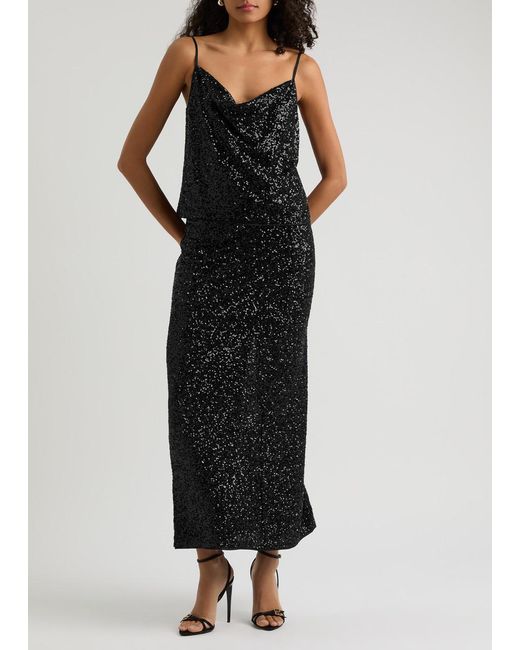 Diane von Furstenberg Berlin Sequin-Embellished Tulle Tank in Black | Lyst