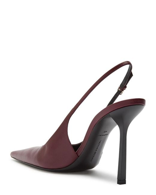 Victoria Beckham 100 Leather Slingback Pumps in Brown | Lyst UK