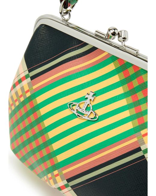 Vivienne Westwood Granny Frame Tartan Leather Top Handle Bag in Green | Lyst