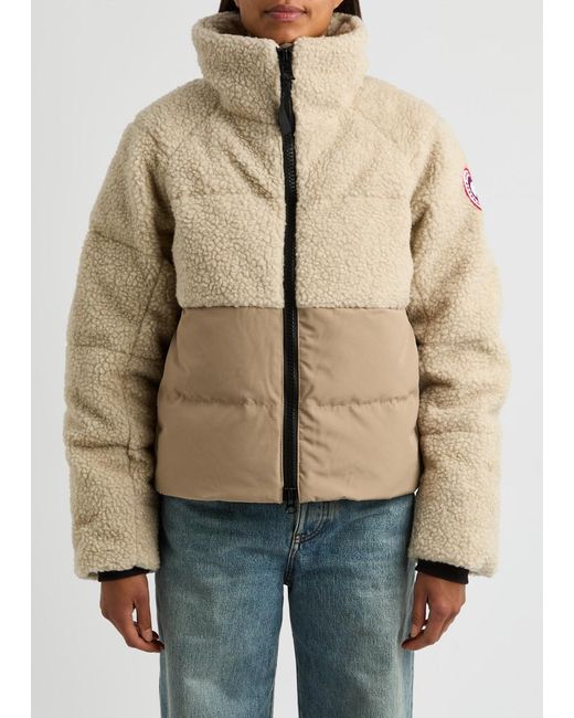 Canada Goose Elora Quilted Shell And Fleece Jacket in Natural | Lyst
