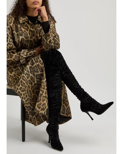 Jimmy Choo Lotta Otk 100 Velvet Over-The-Knee Boots in Black | Lyst