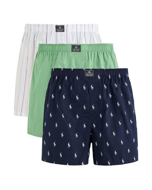 Polo Ralph Lauren Logo Cotton Boxers in Blue for Men | Lyst