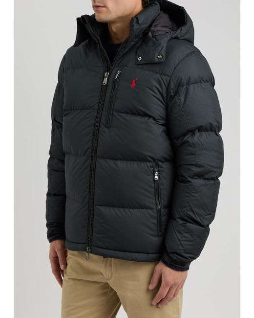 Polo Ralph Lauren Quilted Hooded Shell Jacket in Black for Men | Lyst