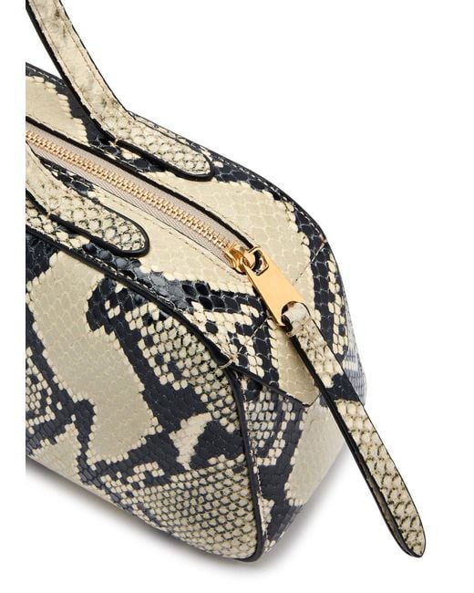 Khaite Python-Effect Leather Shoulder Bag in Natural | Lyst
