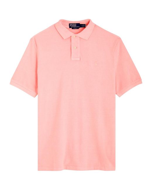 Polo Ralph Lauren Logo-Embroidered Piqué Cotton Polo Shirt in Pink for ...