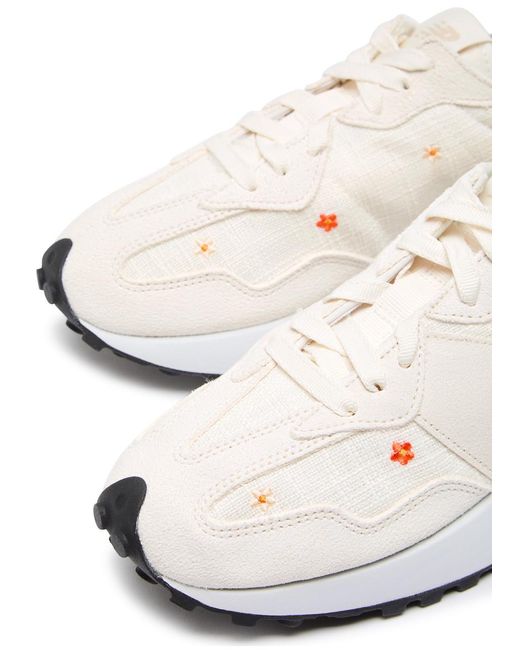 New Balance 327 Flower Panelled Canvas Sneakers in White | Lyst