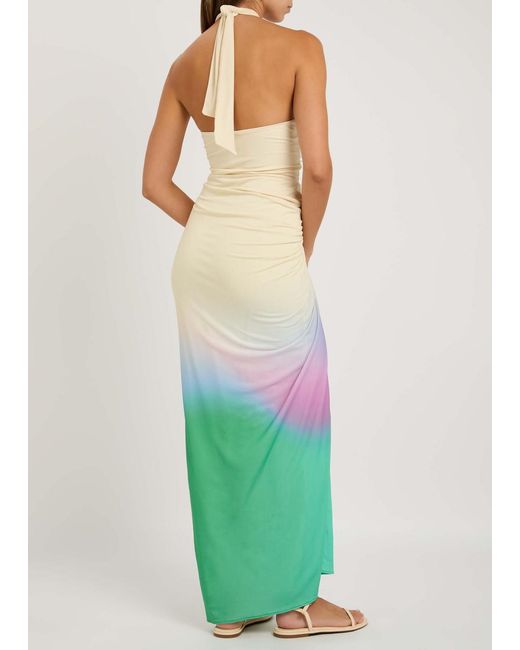 Baobab Giorgia Draped Satin-Jersey Maxi Dress in White | Lyst