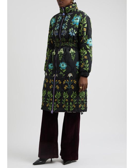 FARM Rio Winter Garden Reversible Floral-Print Shell Jacket in Green | Lyst