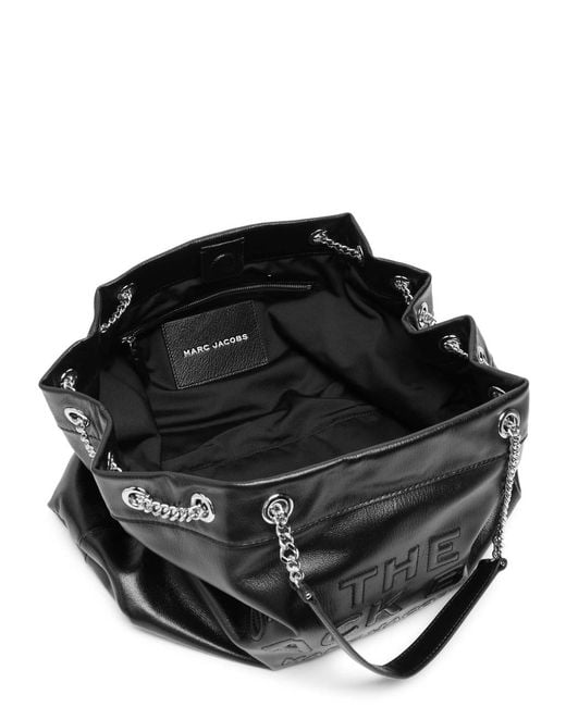 Marc Jacobs The Chain Sack Large Leather Tote in Black | Lyst