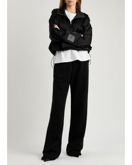 Esse Studios Archie Satin Bomber Jacket in Black | Lyst