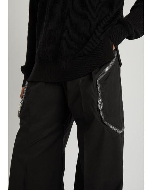 Rick Owens Heizer Belas Wide-Leg Cotton Cargo Trousers in Black for Men ...
