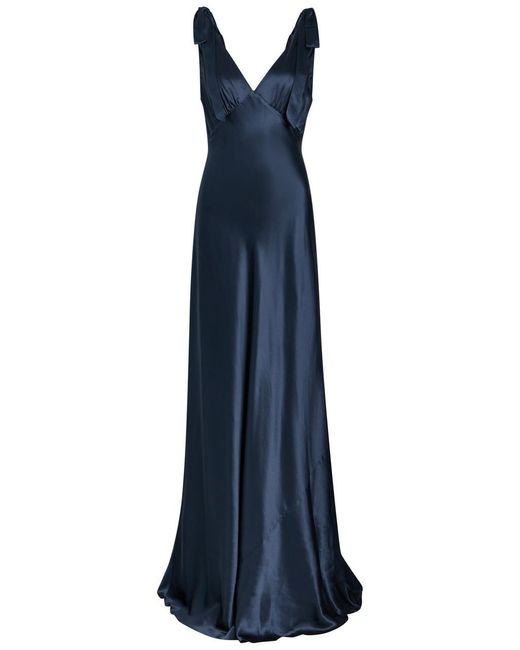 Reformation Pernille Silk Gown in Blue | Lyst