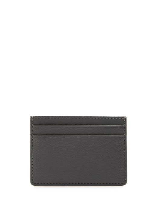 BOSS Ray Grained Leather Card Holder in Gray for Men | Lyst