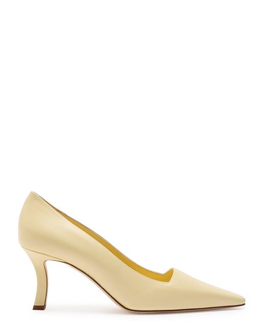 Manolo Blahnik Lyel 40 Leather Pumps in Natural | Lyst
