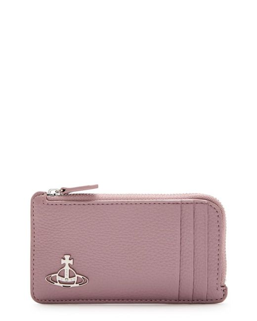 Vivienne Westwood Orb Faux Leather Card Holder in Purple | Lyst