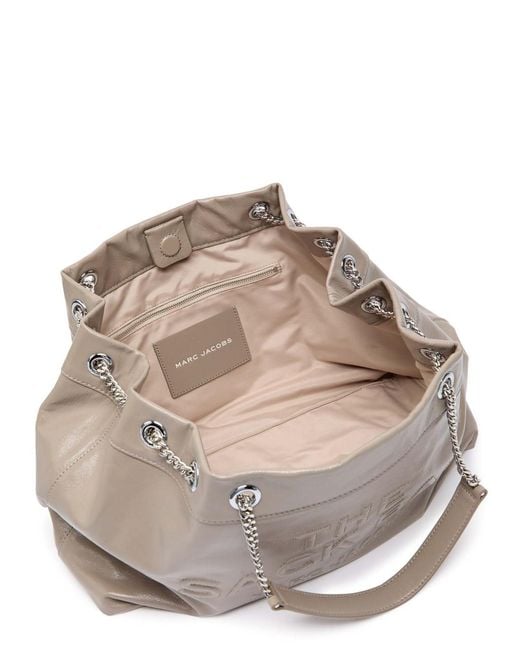 Marc Jacobs The Chain Sack Large Leather Tote in Natural | Lyst