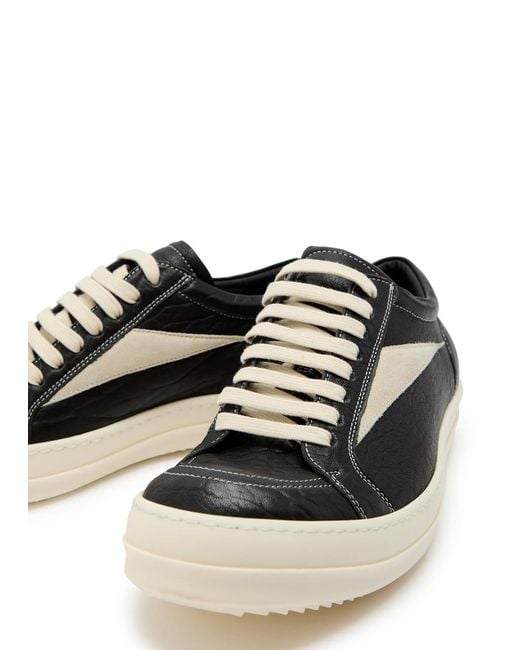 Rick Owens Vintage Panelled Grained Leather Sneakers in White for Men ...