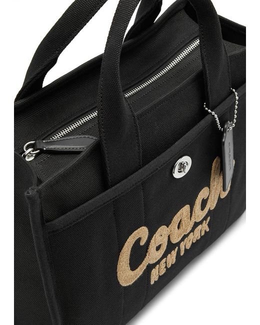COACH Cargo 26 Logo-embroidered Canvas Tote in Black | Lyst