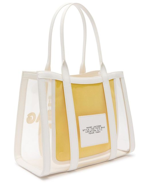 Marc Jacobs The Tote Medium Pvc And Leather Tote in White | Lyst
