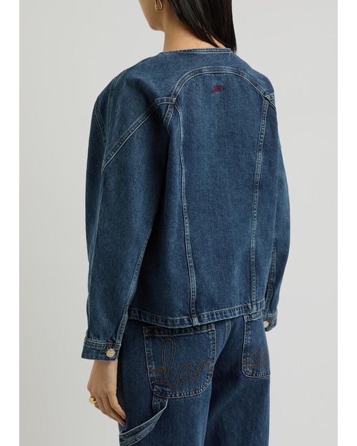 Damson Madder Vanessa Panelled Denim Jacket in Blue | Lyst