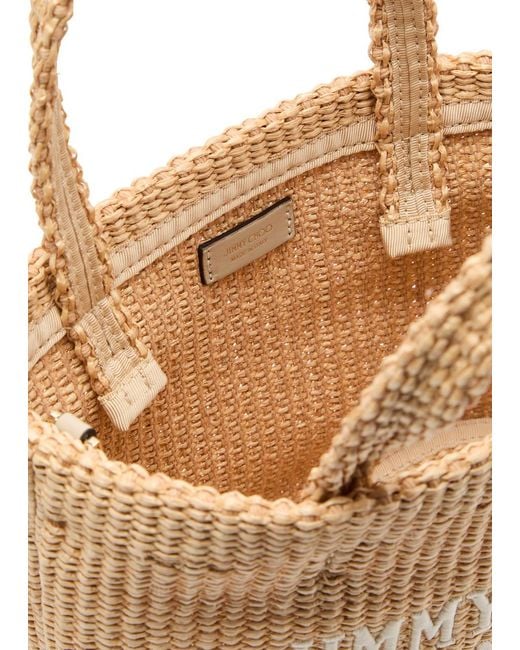 Jimmy Choo Beach Mini Raffia Tote in Natural | Lyst