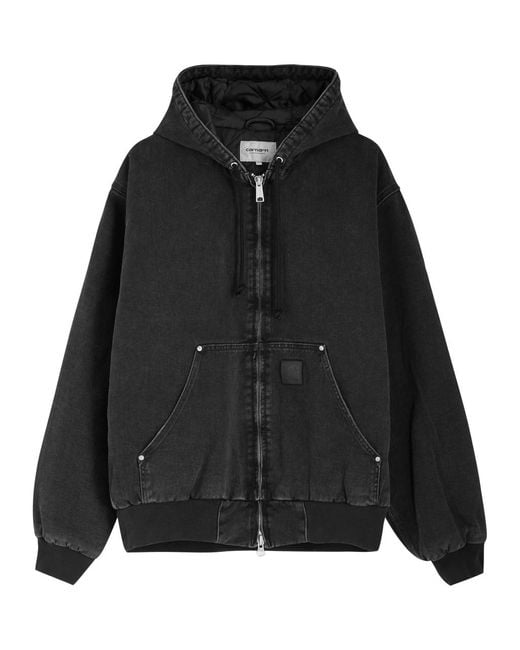 Carhartt Og Active Rivet Hooded Denim Jacket in Black for Men | Lyst