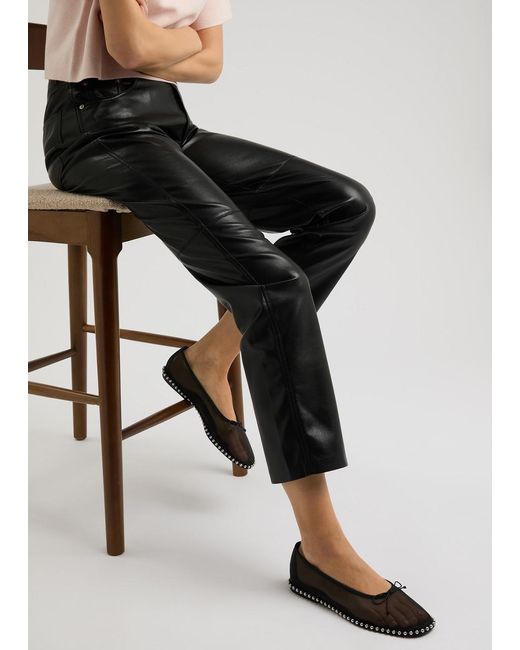 Alexander Wang Lina Studded Mesh Ballet Flats in Black | Lyst