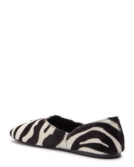 KHAITE Jane Zebra-Print Calf Hair Ballet Flats in Black | Lyst UK