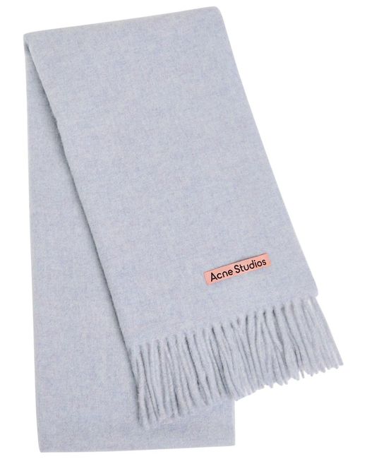 Acne Studios Canada Wool Scarf in White | Lyst UK