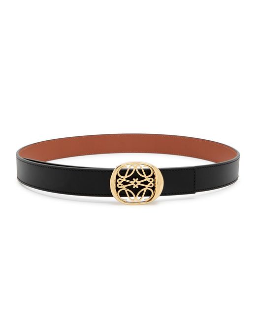 Loewe Anagram Ellipse Reversible Leather Belt in Brown | Lyst UK