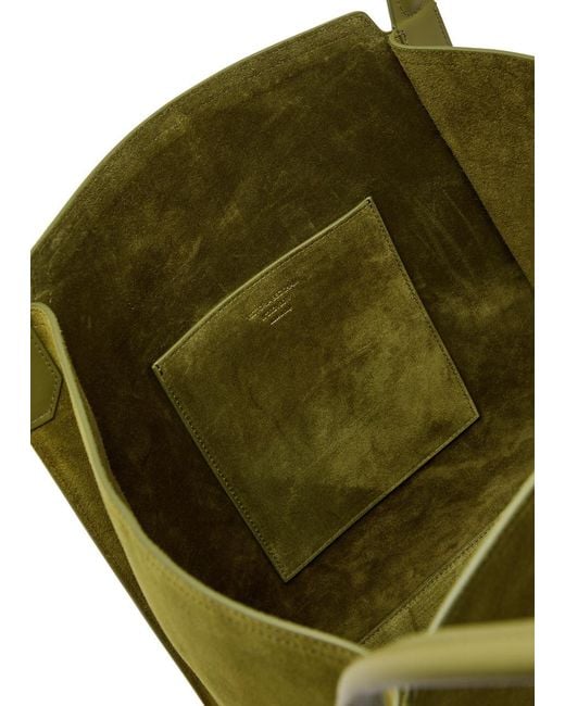 Victoria Beckham Victoria Small Panelled Suede Tote Bag in Green | Lyst UK