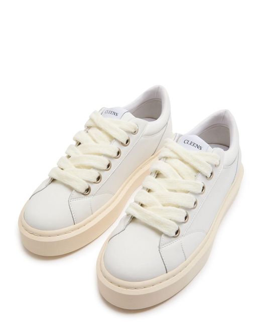 Cleens Ace Leather Sneakers in White for Men | Lyst UK