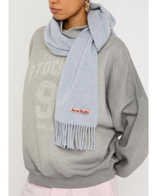 Acne Studios Canada Wool Scarf in White | Lyst UK