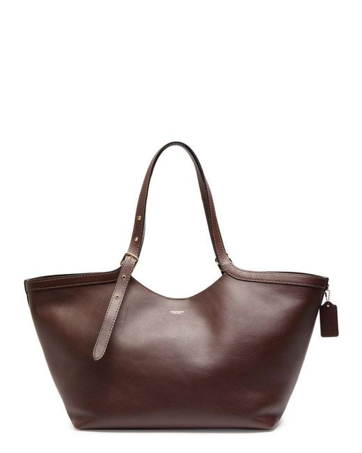 COACH Gramercy Grained Leather Tote in Brown | Lyst