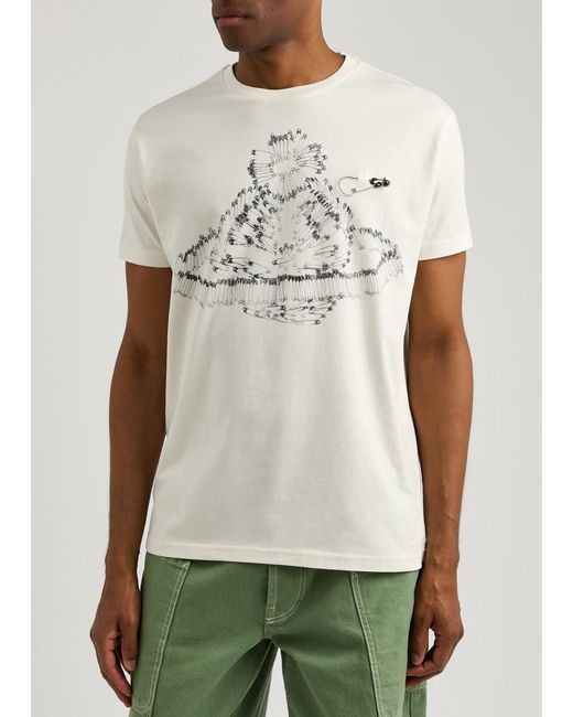 Vivienne Westwood Safety Pin-Print Cotton T-Shirt in White for Men | Lyst