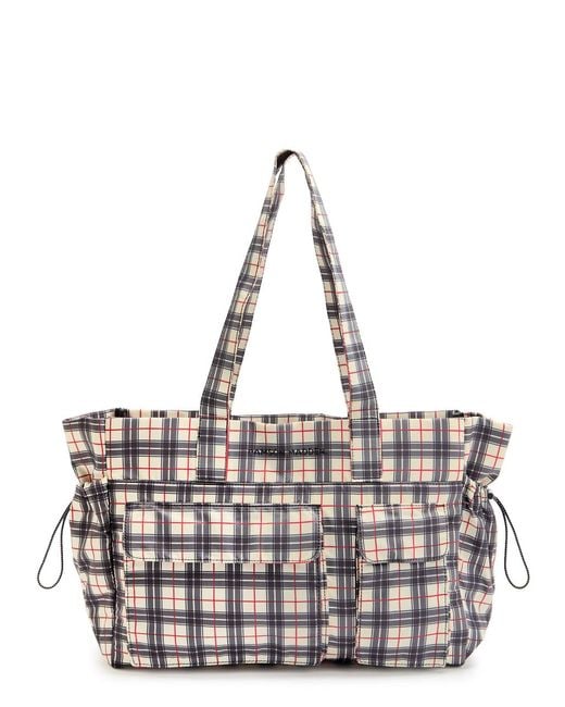 Damson Madder Eliza Checked Shell Tote Bag in Yellow | Lyst UK