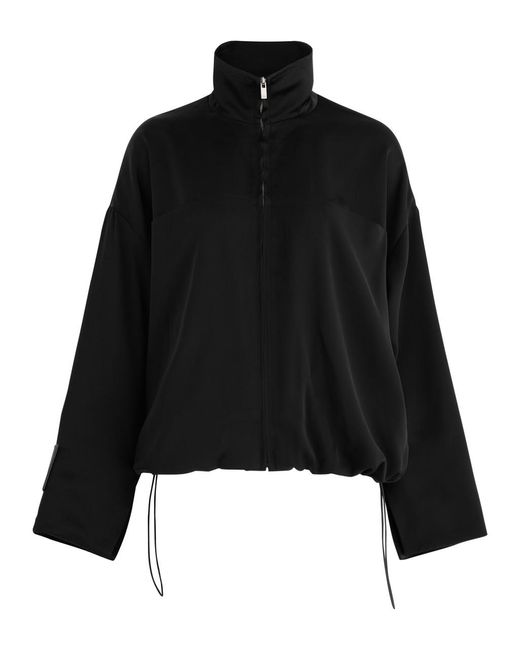Esse Studios Archie Satin Bomber Jacket in Black | Lyst