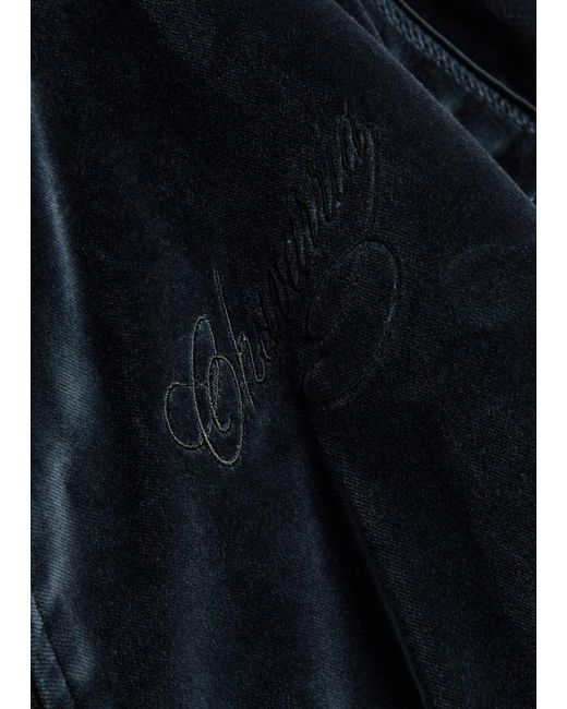 Willy Chavarria Rider Ruff Logo-Emboridered Velour Jacket in Blue for ...