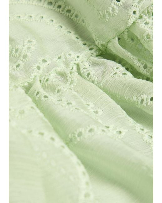 Alice + Olivia Nicky Embroidered Tiered Chiffon Maxi Dress in Green ...