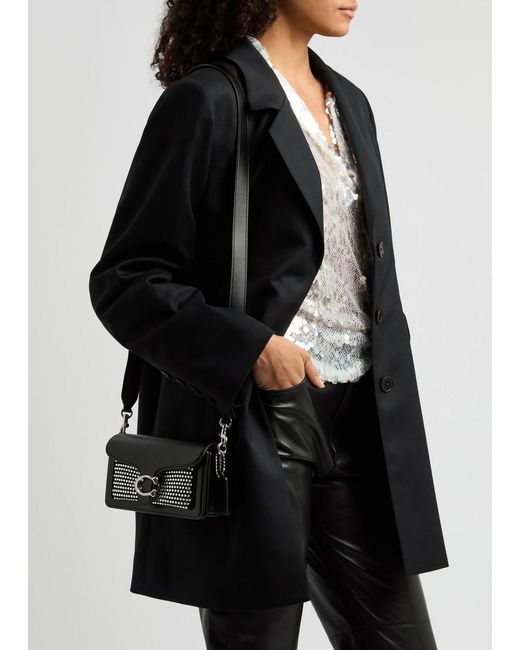 COACH Tabby 20 Crystal-Embellished Leather Cross-Body Bag in Black | Lyst